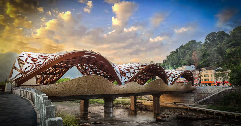 New Timber Lounge bridge-Ge zi Flower Bridge in Xuan’en County ...